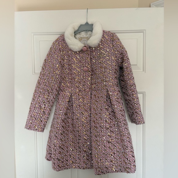 Disney | Jackets & Coats | Disney Princess Pink And White Tweed Coat ...
